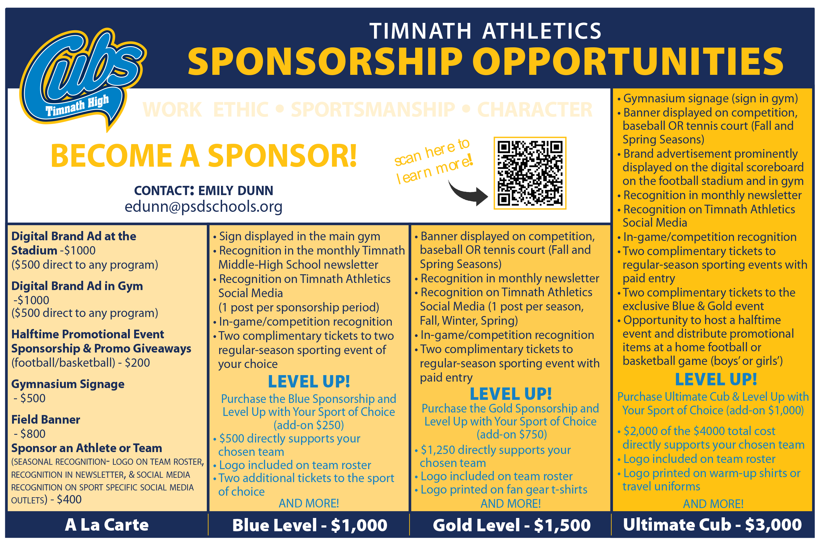 Timnath Cubs Athletic Sponsorship | Timnath Middle High School